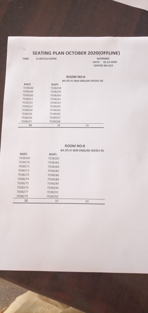 Posted on October 30, 2020 | by Admin | Leave a Comment on EXAM SEATING ...